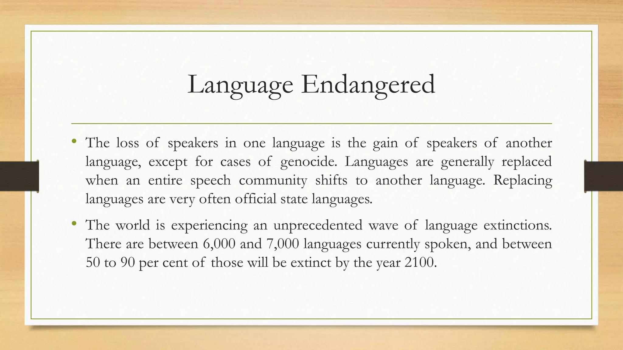 Role of Language Engineering to Preserve Endangered Language | PPT
