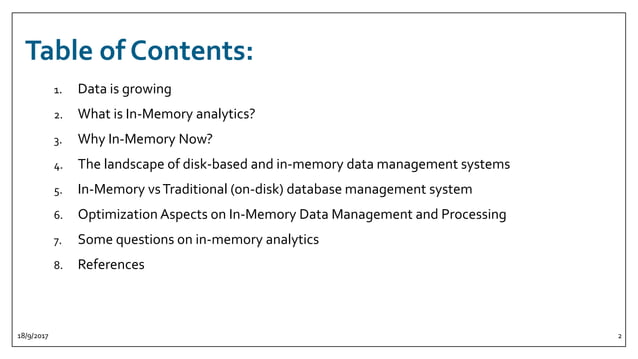 In-Memory Big Data Analytics | PPTX