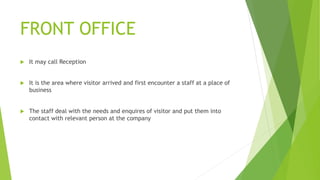 FRONT OFFICE AND HOUSE KEEPING | PPTX