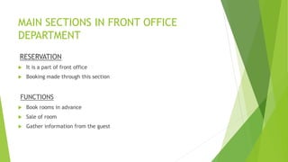 FRONT OFFICE AND HOUSE KEEPING | PPTX