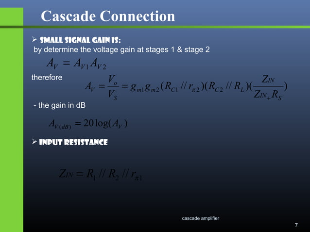 CASCADE AMPLIFIER | PPT