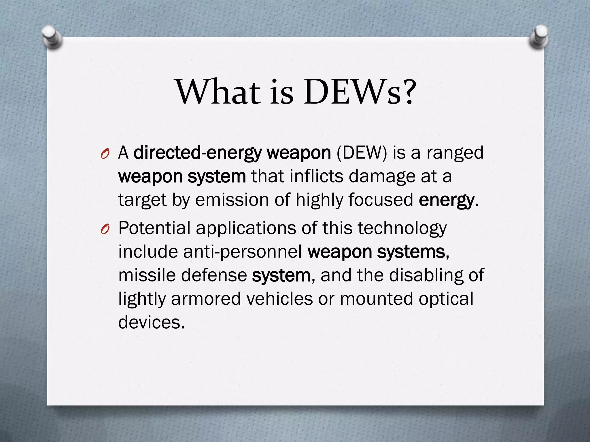 Directed Energy Weapon System(DEWS) | PDF