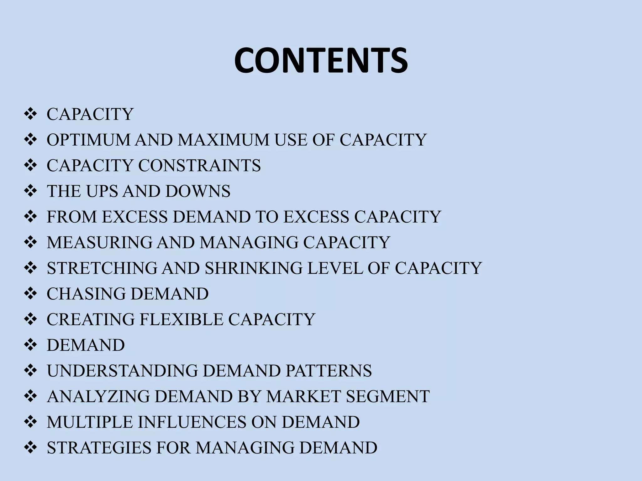 Balancing Between Demand and Capacity | PPTX