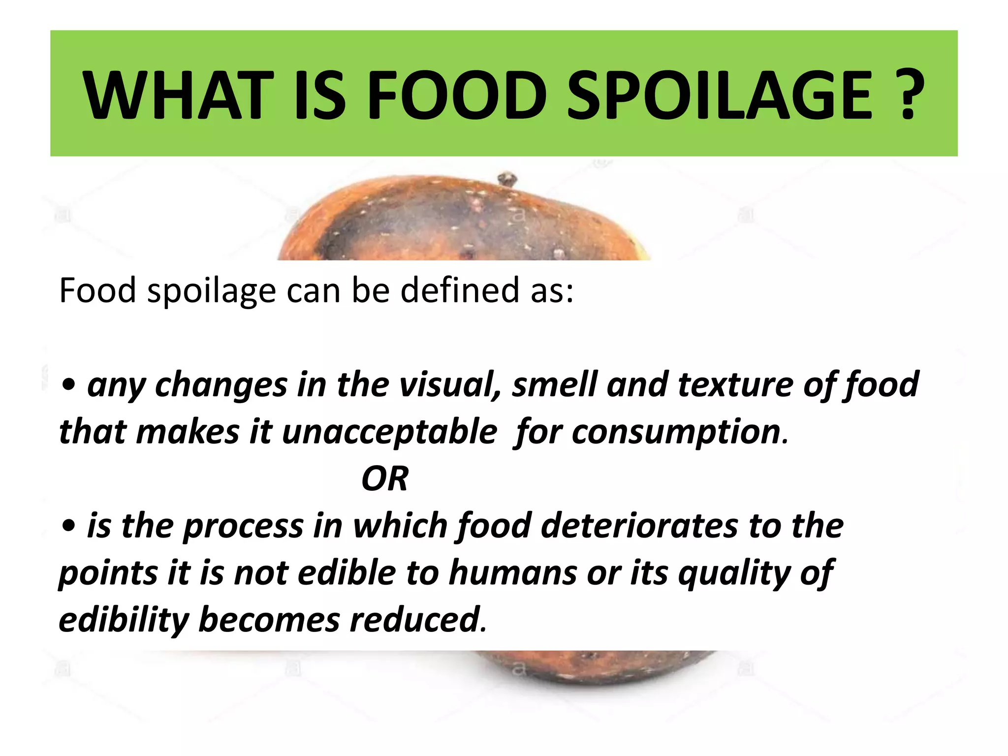 seminar on food spoilage | PPTX