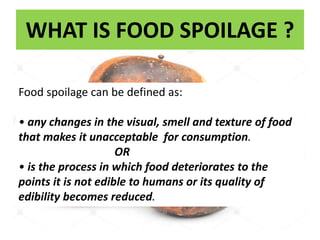 seminar on food spoilage | PPTX