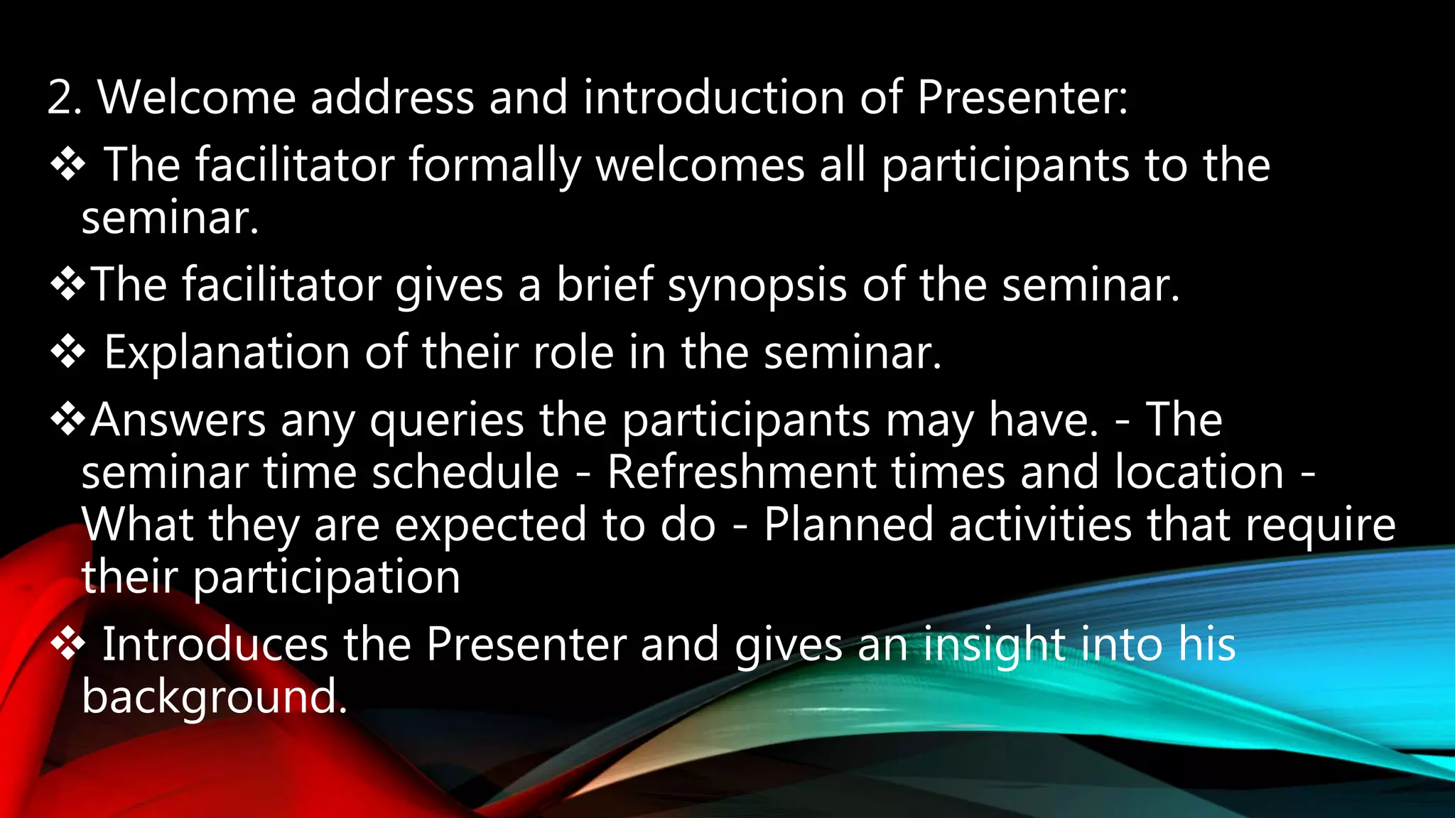 Ways to conduct Seminar Workshops | PPTX