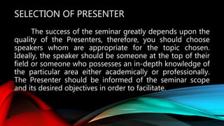 Ways to conduct Seminar Workshops | PPTX