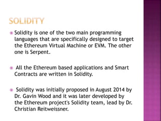 Ethereum Block Chain | PPT