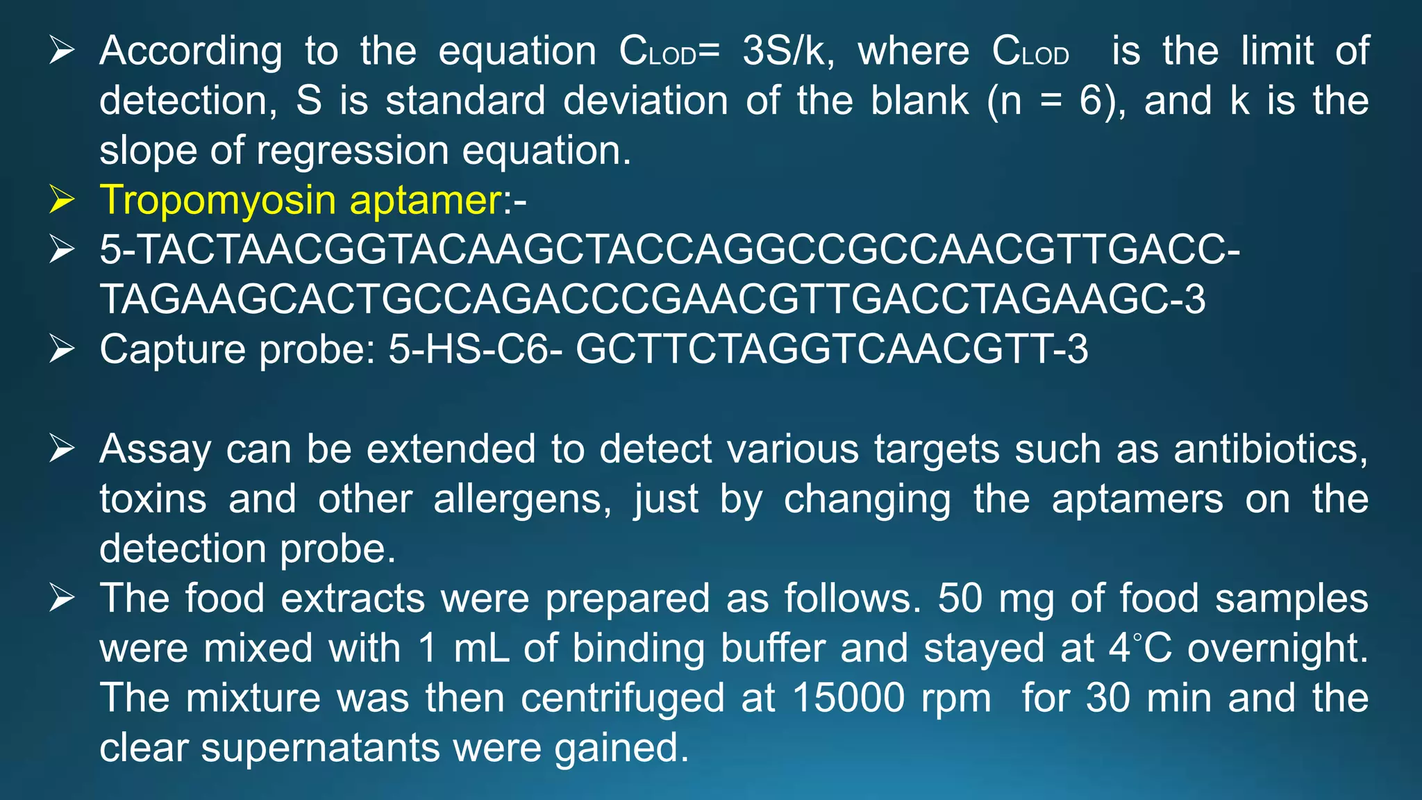 Recent analysis method of food allergen | PPTX