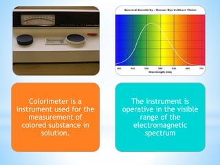 beer lamberts law, colorimetery, nephlometry and turbidimetry | PPTX