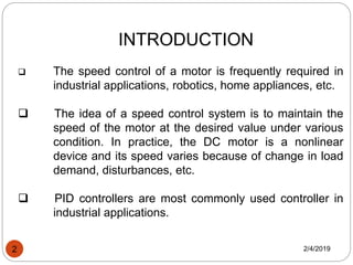 Speed Control of DC Motor Using PSO tuned PID Controller | PPTX