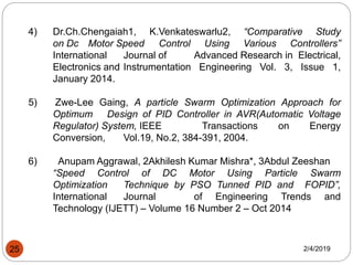 Speed Control of DC Motor Using PSO tuned PID Controller | PPTX