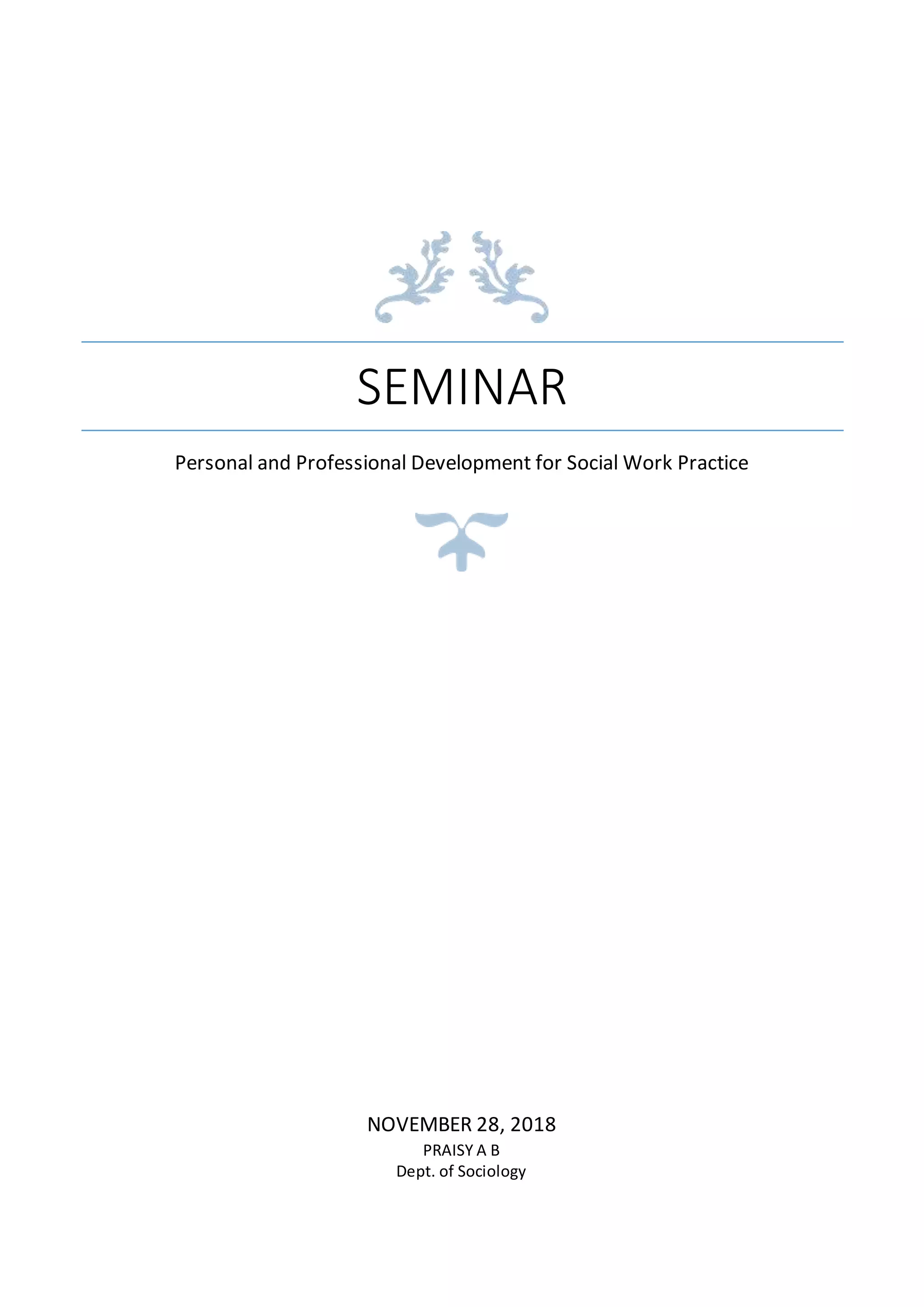 Professional Self & Personality: It's Devt | DOCX