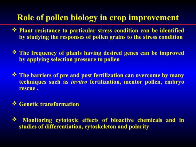 Pollen Biology | PPT | Biological Sciences | Science
