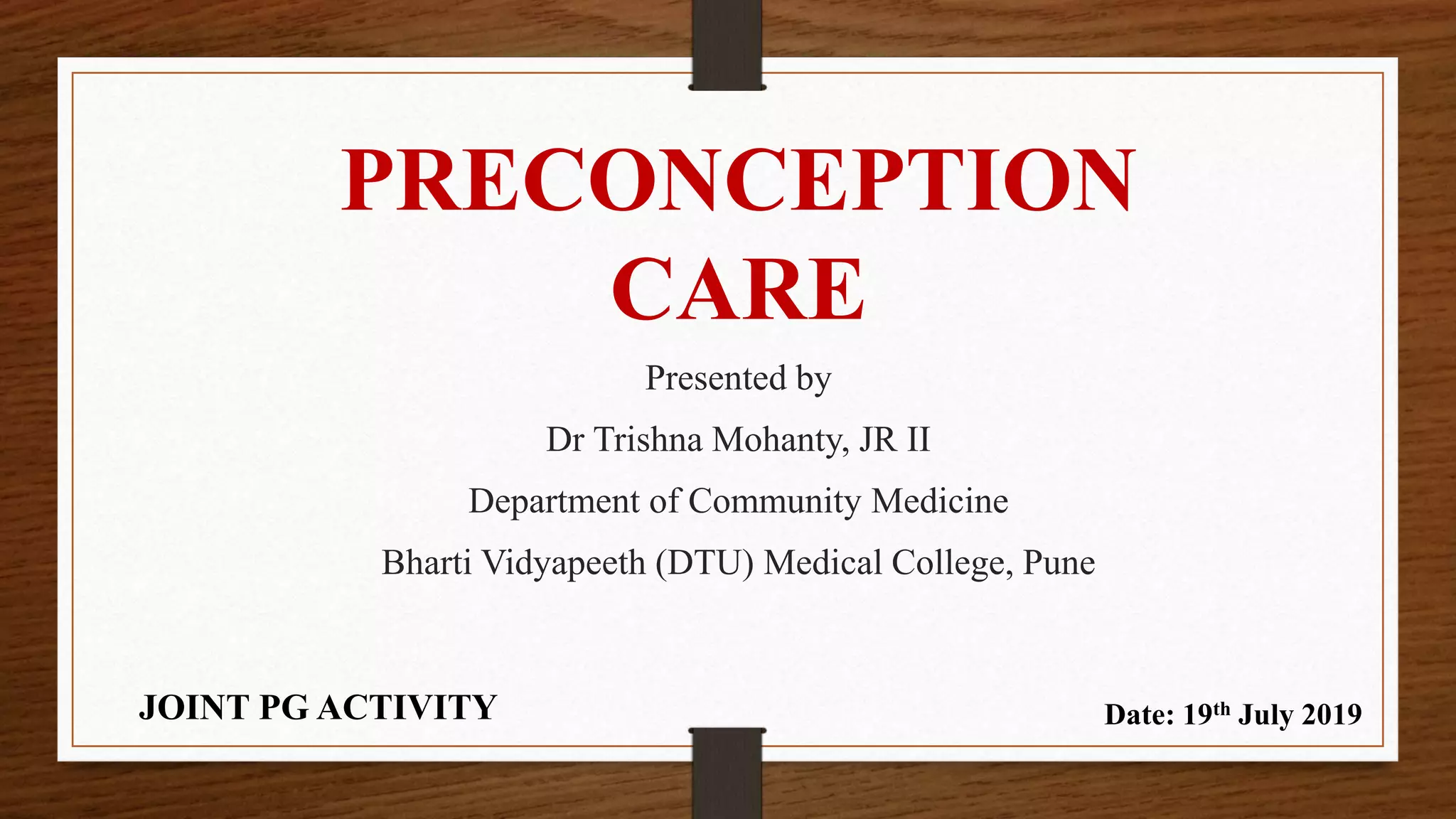 Preconception care | PPTX