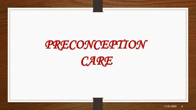 Preconception care | PPTX | Pregnancy | Reproductive Health