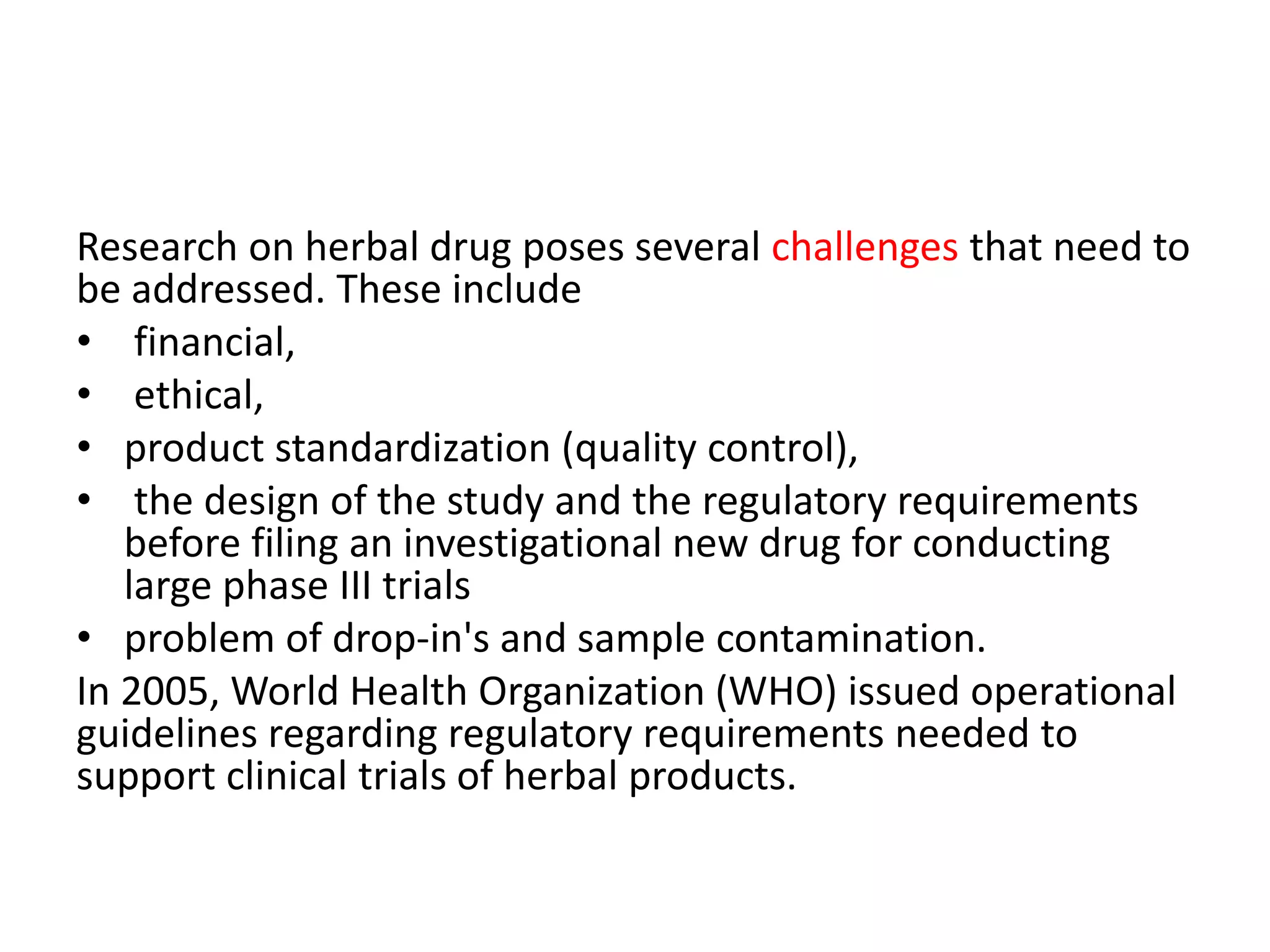 Current Challenges in Upgrading and Modernization of Herbal Drugs | PPTX