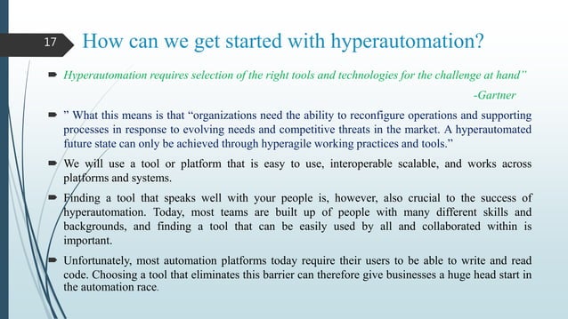 Hyperautomation | PPTX | Artificial Intelligence | Technology & Computing