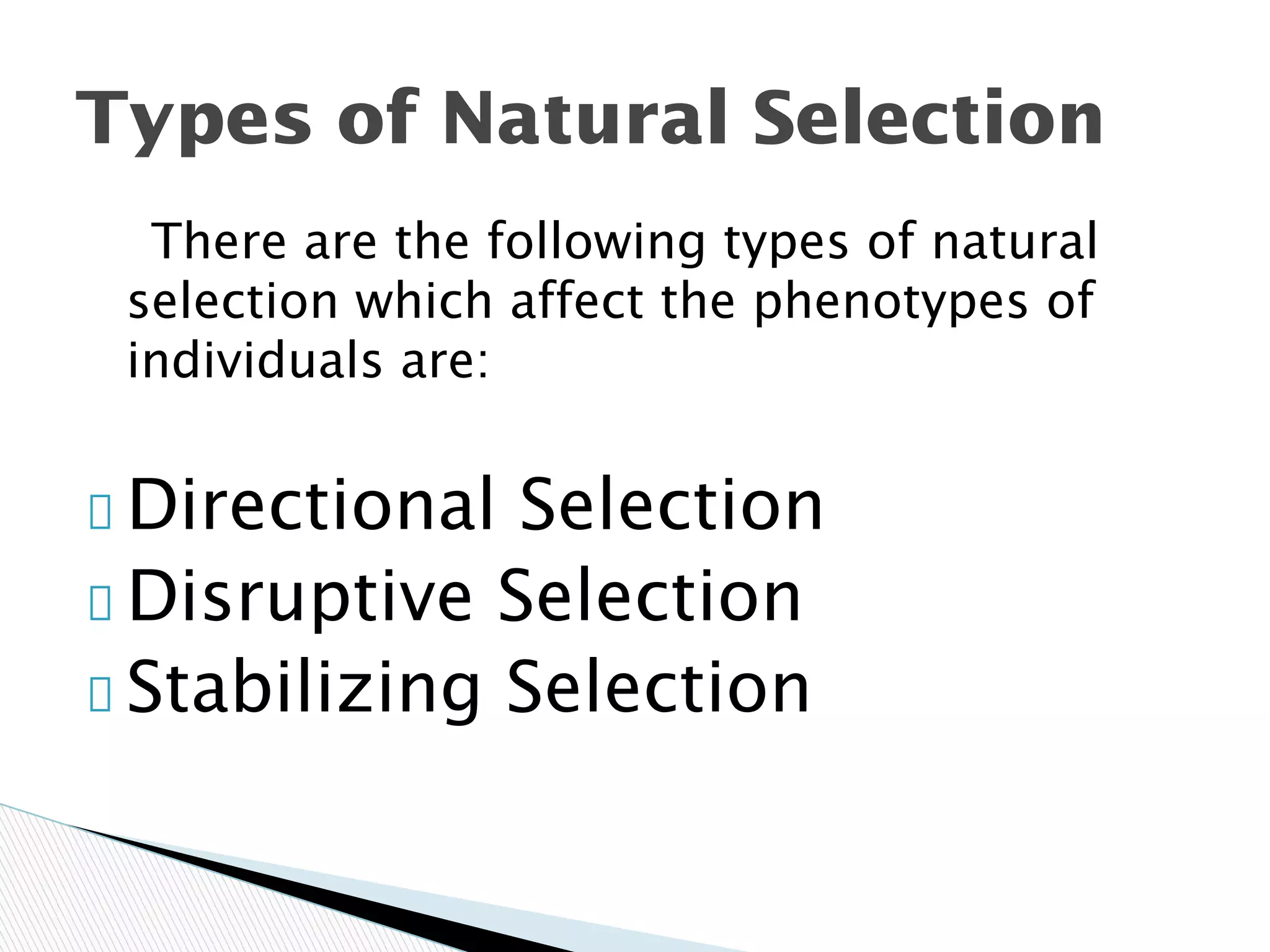 Natural Selection and its types | PDF