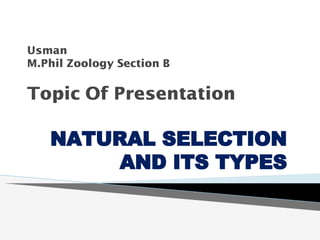 Natural Selection and its types | PDF