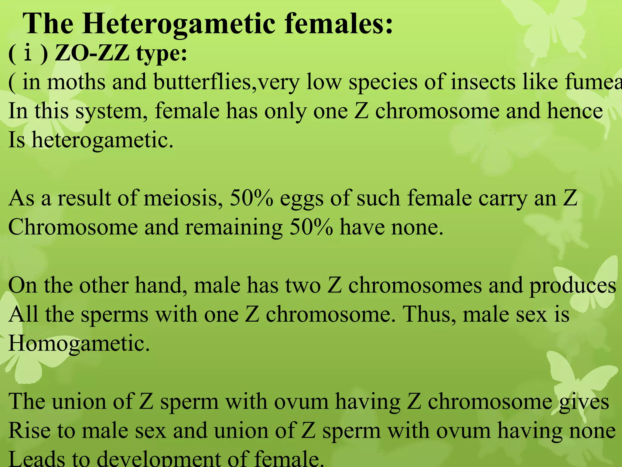 Sex Determination Chromosomal Theory Of Sex Determination Pptx