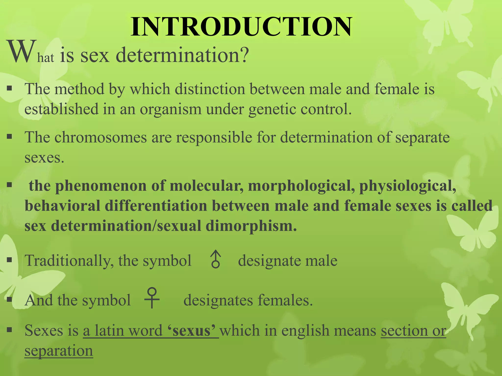 Sex Determination Chromosomal Theory Of Sex Determination Pptx