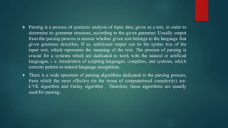 Parsing | PPTX | Programming Languages | Computing