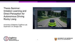Imitation Learning and Direct Perception for Autonomous Driving | PDF