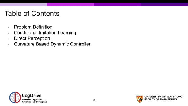 Imitation Learning and Direct Perception for Autonomous Driving | PDF