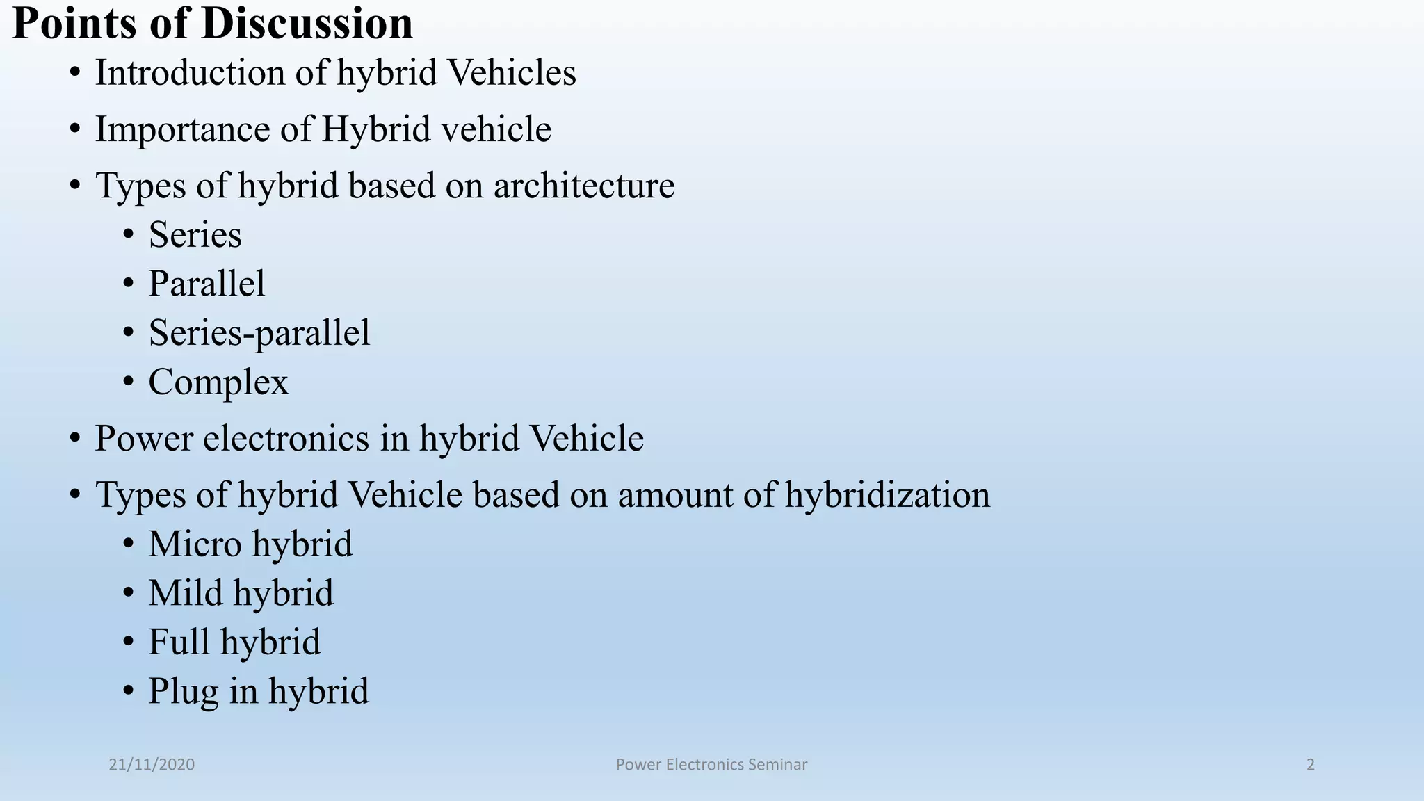 Hybrid vehicle architecture | PPTX
