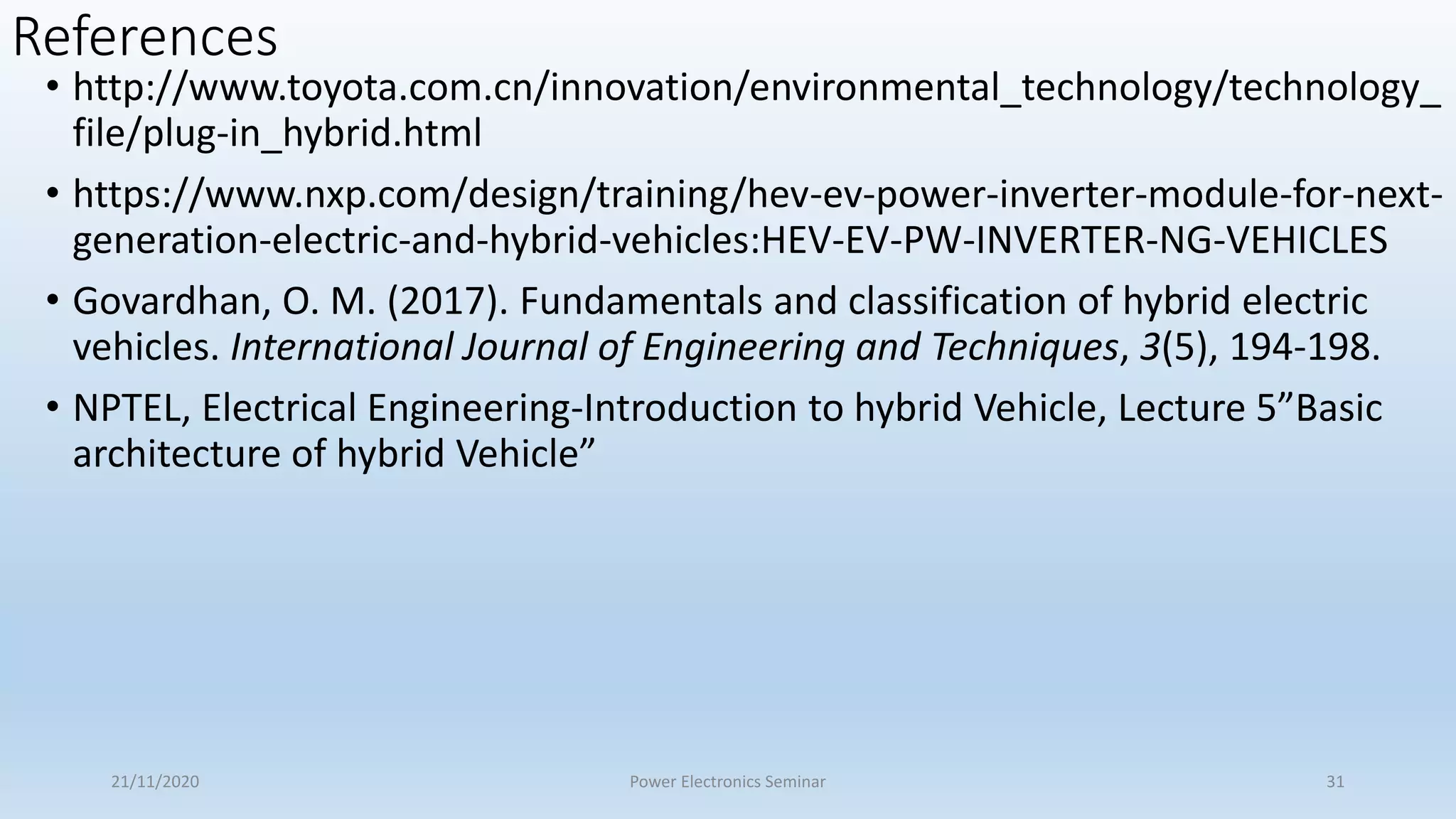 Hybrid vehicle architecture | PPTX