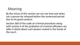 Probation on good conduct or after admonition | PPTX | Crime & Harmful ...