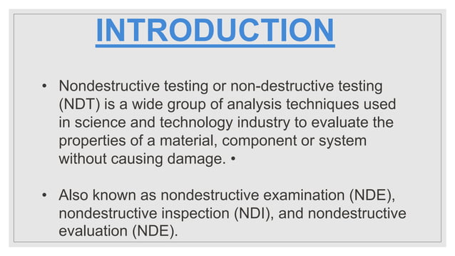 Non destructive testing (Civil Engineering )