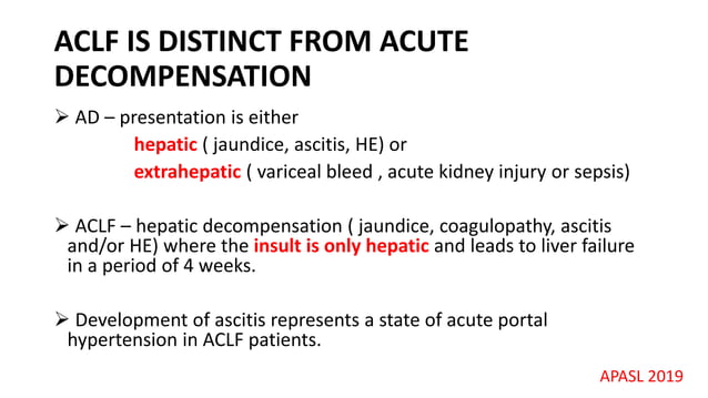 ACLF : Acute on Chronic Liver Failure | PPTX