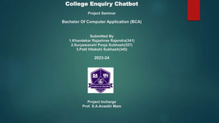 seminar.pptx On the PROJECT TITLE machine Learning | PPT