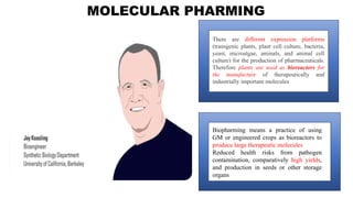 Cell Engineering and Molecular Pharming in Biopharmaceuticals.pptx