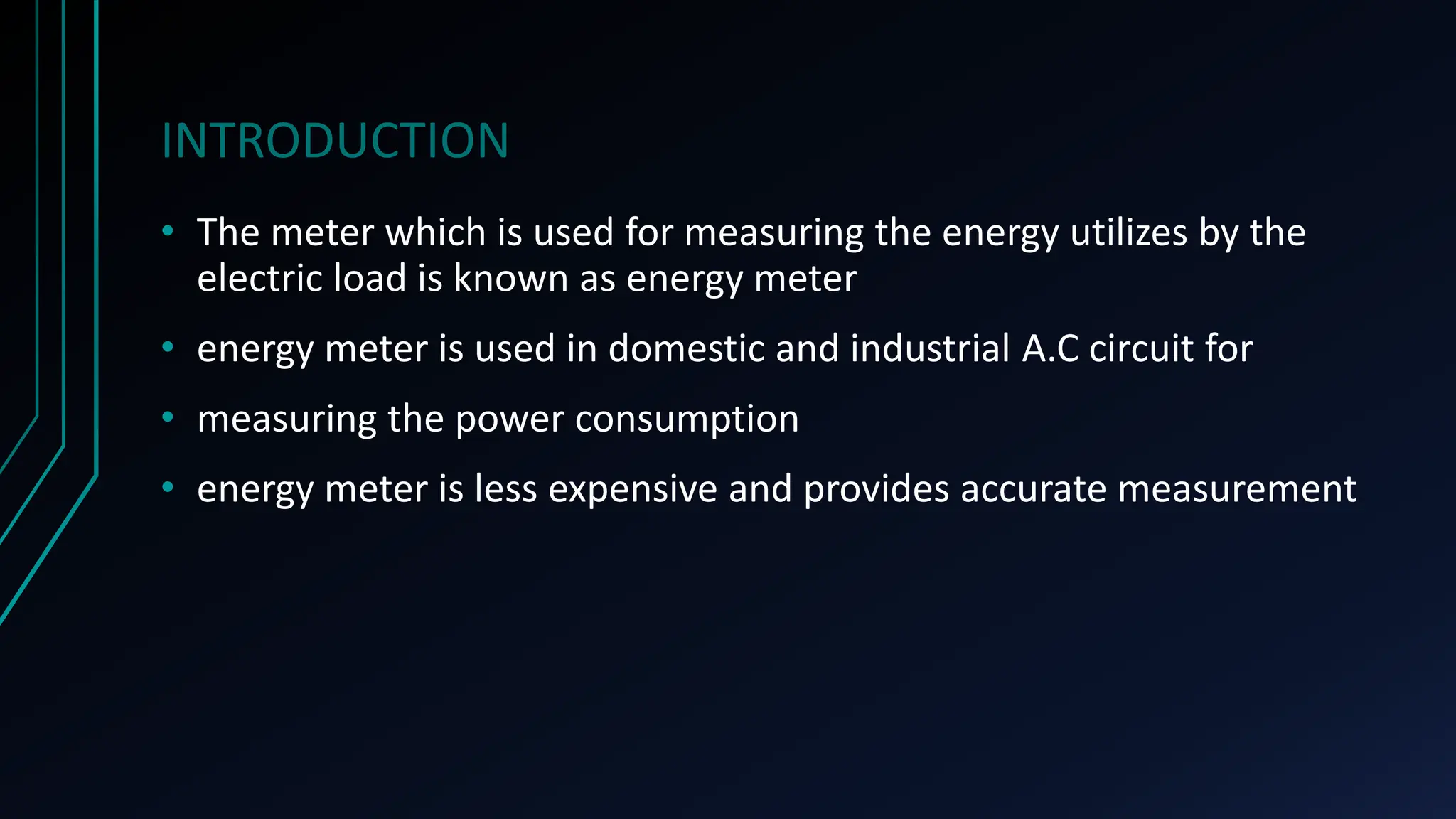 energy meter with a well explained slides | PPT