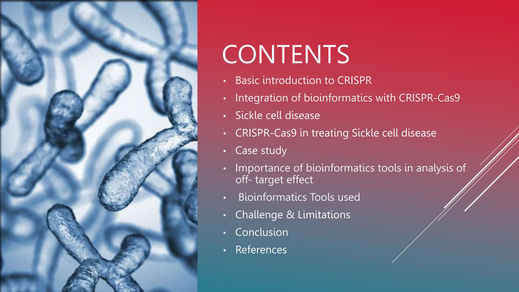 Role of Bioinformatics assisted CRISPR-Cas9 curing Sickle Cell Disease | PPT