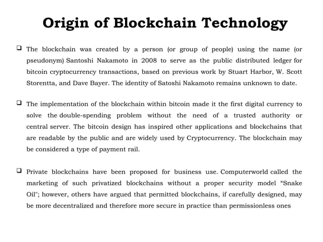 Seminar blockchain technology .ppt (2).pptx | Internet | Computing