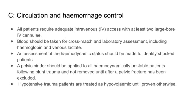ADVANCED TRAUMA LIFE SUPPORT (ATLS) PRINCIPLES - SEMINAR | PPTX
