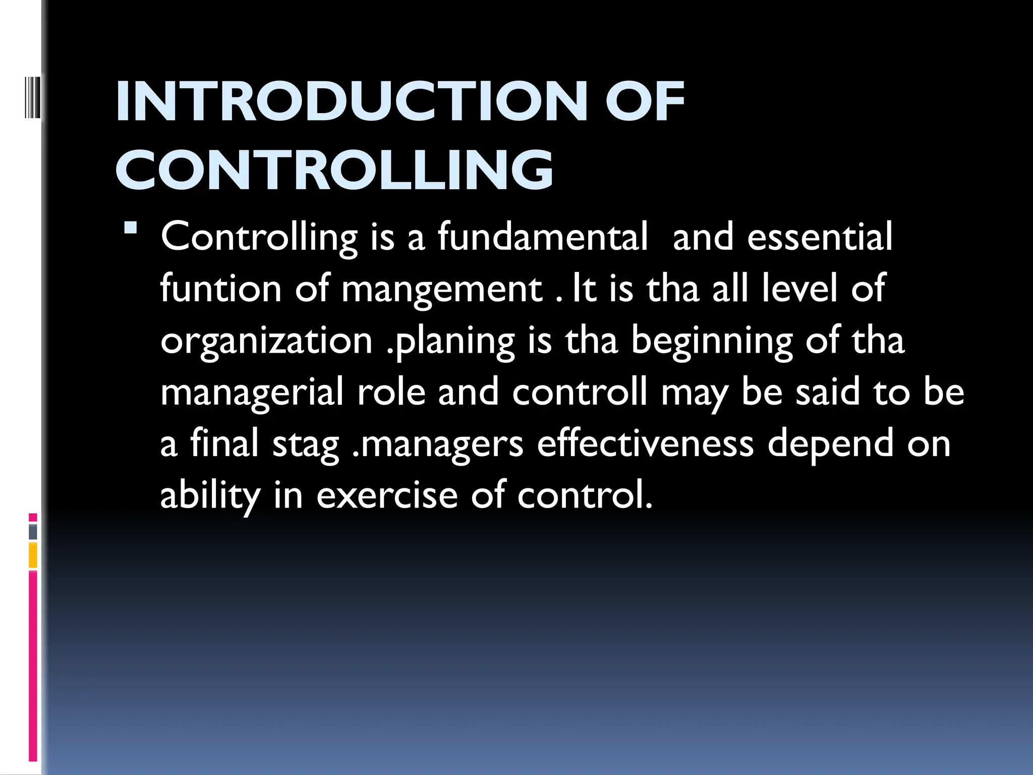 MY SEMINAR ON CONTROLLING MANAGEMENT.... | PPT