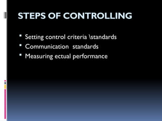 MY SEMINAR ON CONTROLLING MANAGEMENT.... | PPT