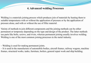 ONGOING PROGRESS IN ADVANCED WELDING PROCESSES AND MATERIALS | PPTX