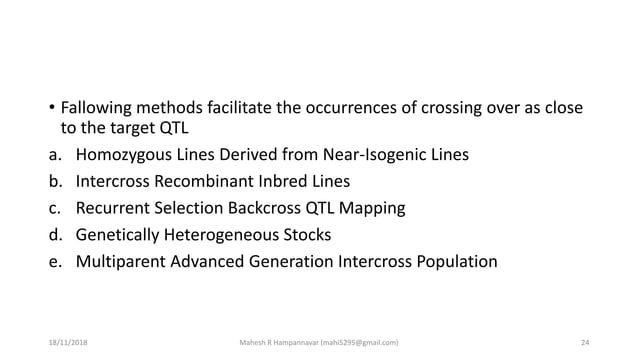 Fine QTL Mapping- A step towards Marker Assisted Selection (II) | PPTX ...