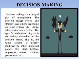 DECISION MAKING PROCESS IN MANAGEMENT | PPT
