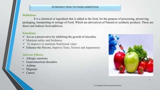 FOOD ADDITIVES pptx | PPTX