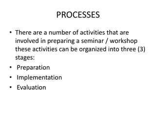 Seminar and-workshop-orientation | PPTX