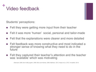 Beyond written comments - using video feedback to improve students ...