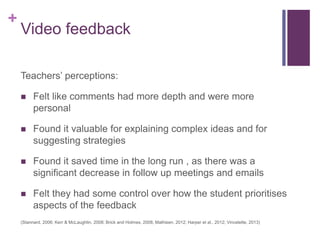 Beyond written comments - using video feedback to improve students ...