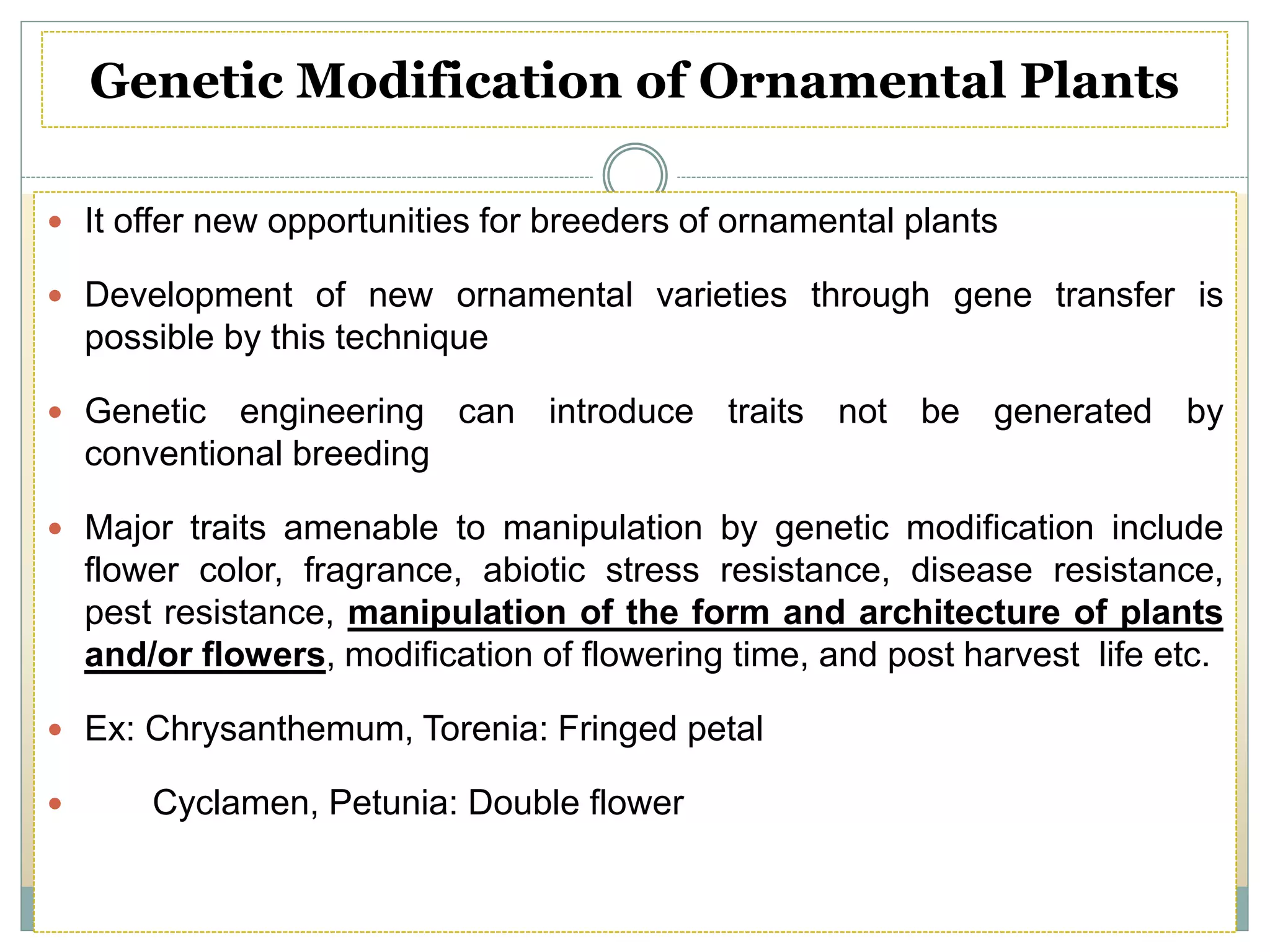 Breeding for Different Flower Forms in Ornamental Crops | PPTX